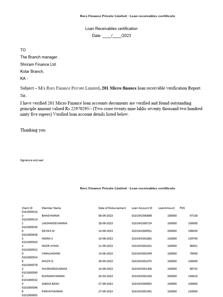 Receivable Certificate | Download Free PDF | Credit | Finance & Money ...
