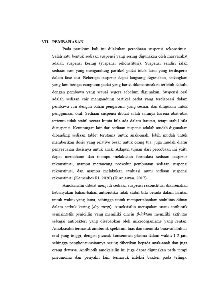 Pembahasan TSLS Suspensi Rekonstitusi | PDF