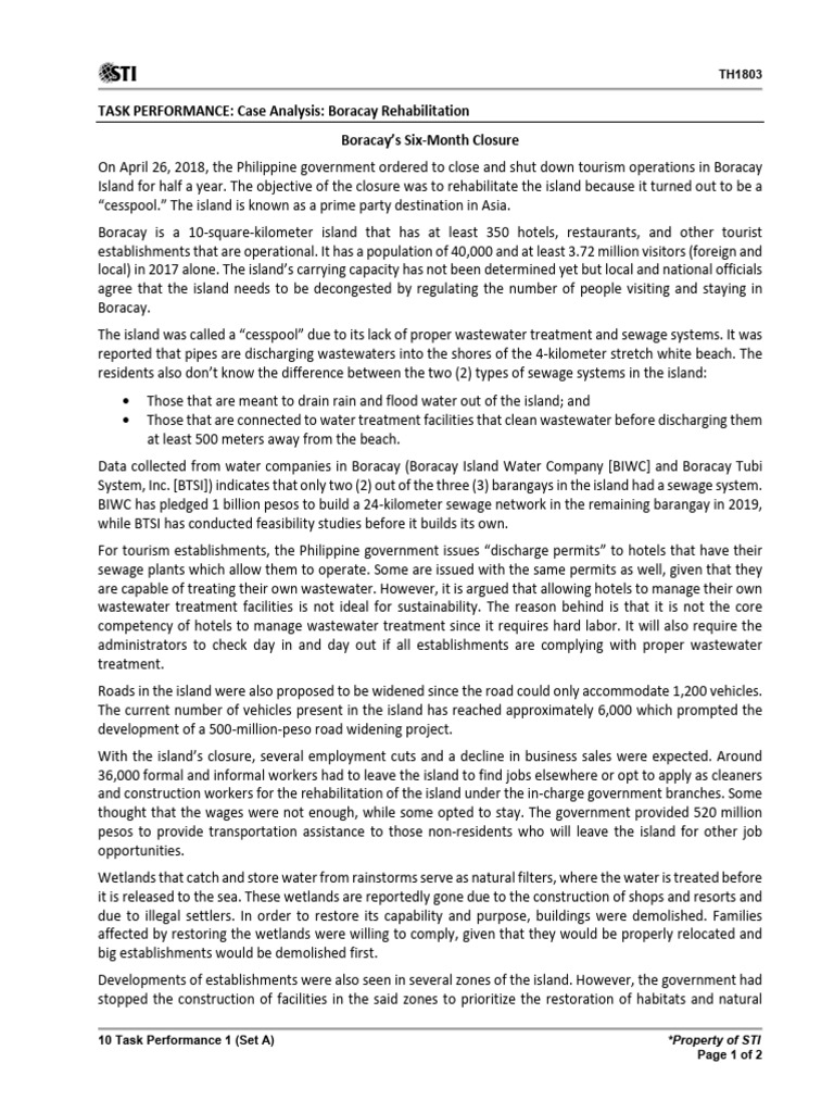 10 Task Performance 1 Set A | PDF | Sewage | Sewage Treatment