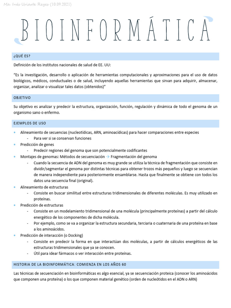 Bioinformática (10.09) | PDF | Bioinformática | Centro Nacional de ...