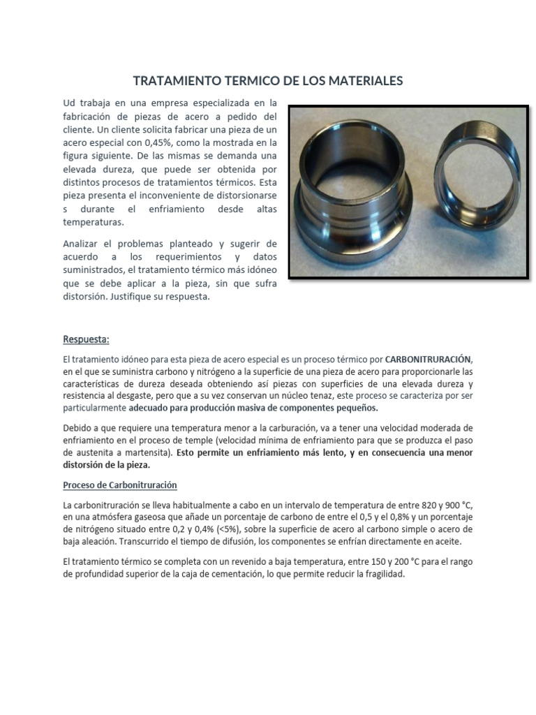 Tratamiento Termico de Los Materiales | PDF