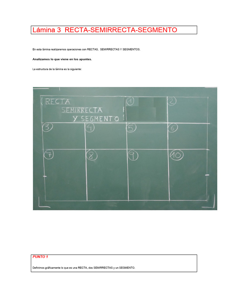 Lámina RECTA-SEMIRRECTA-SEGMENTO | PDF