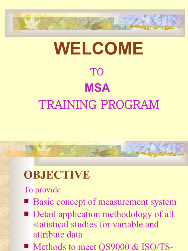 Welcome: Training Program | PDF | Accuracy And Precision | Statistics
