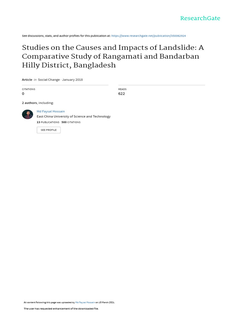 Studies On The Causes and Impacts of Landslide | PDF | Landslide ...