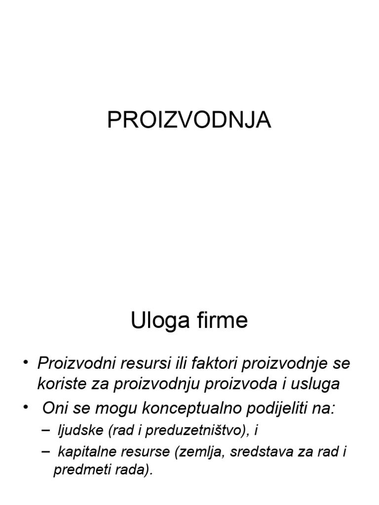 Proizvodnja | PDF