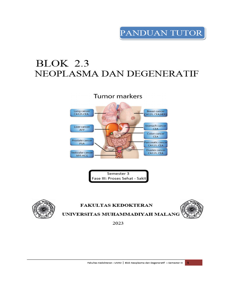 Modul Tutor Blok Neoplasma 2023 Mahasiswa | PDF