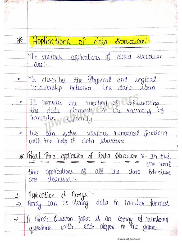 Applications of Data Structure | PDF