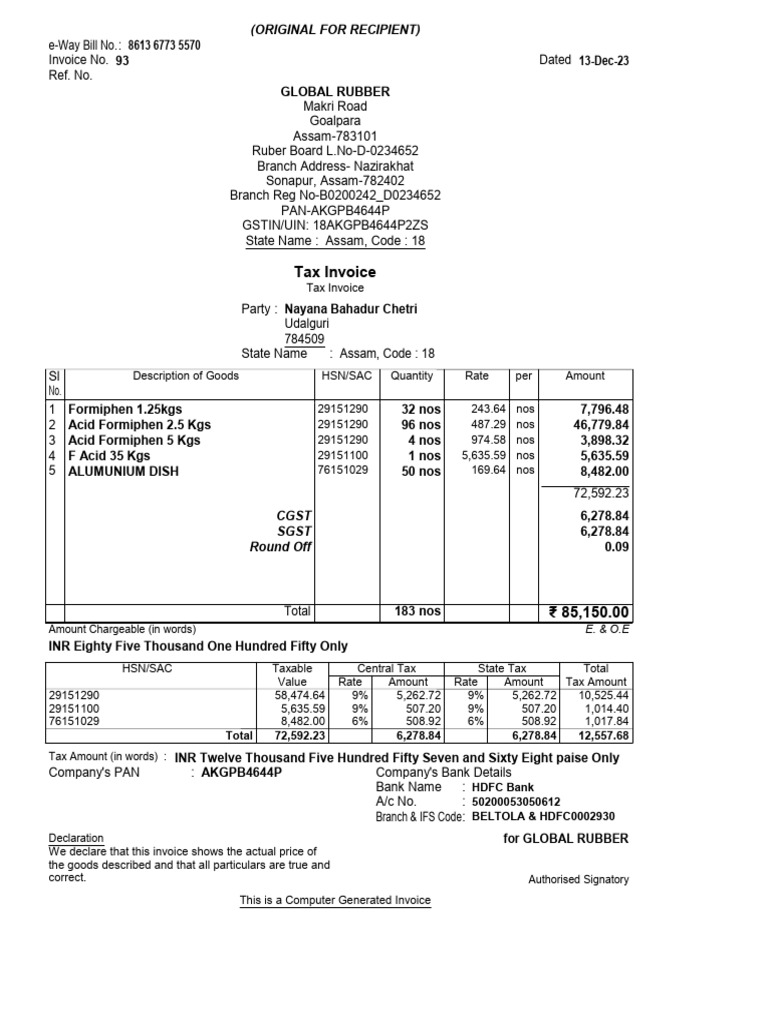 Inv 93 GR | Download Free PDF | Taxes | Economy Of Asia