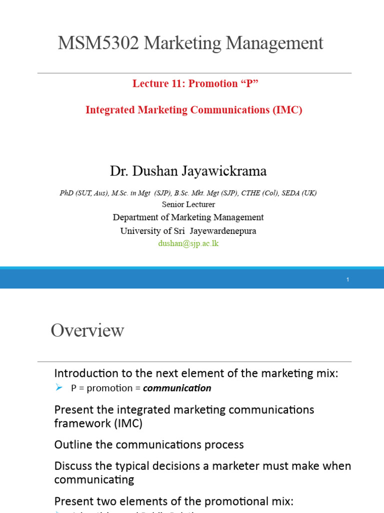 Lecture 11 Lms Pdf Sales Advertising