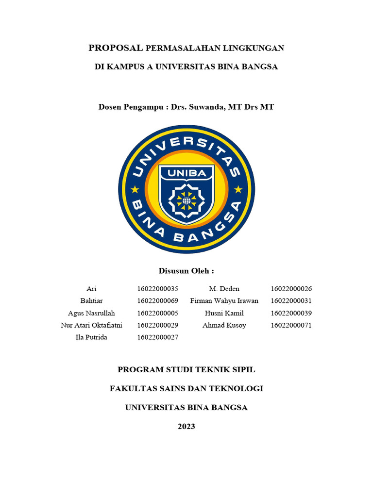 Proposal Ilmu Lingkungan Kelompok 3-1 | PDF