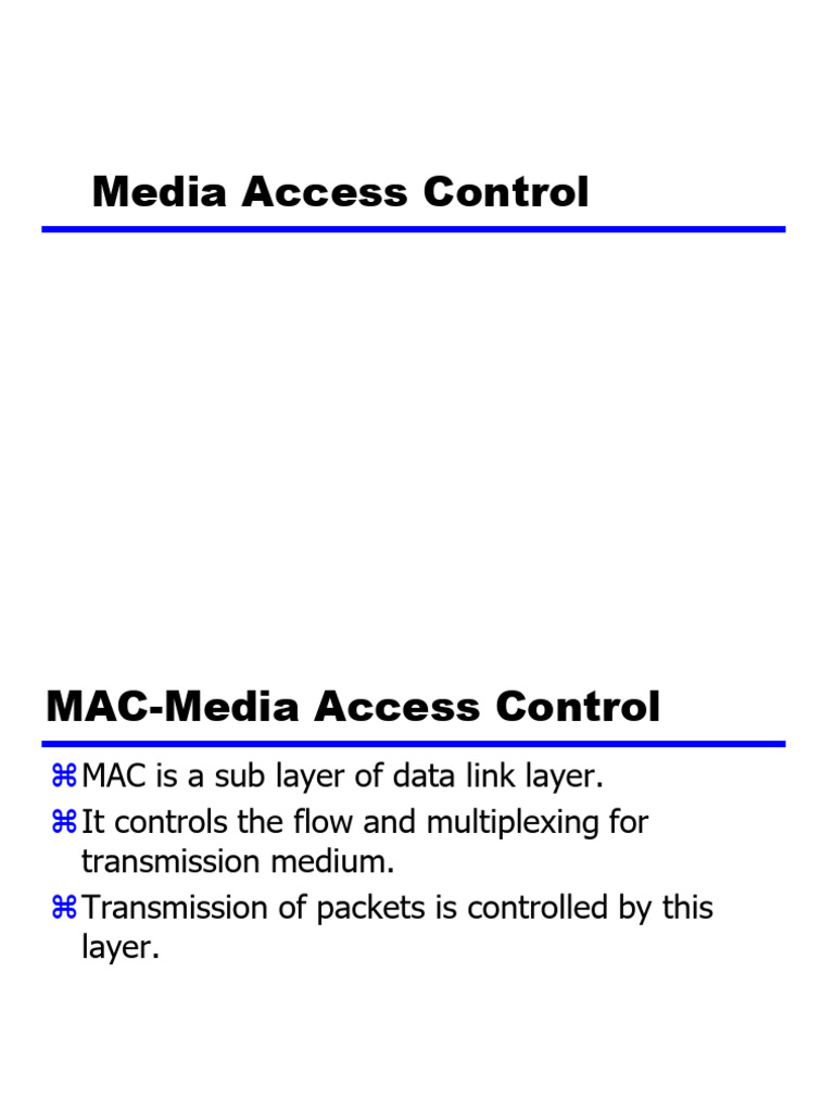 Media Access Control | PDF | Network Protocols | Information And ...