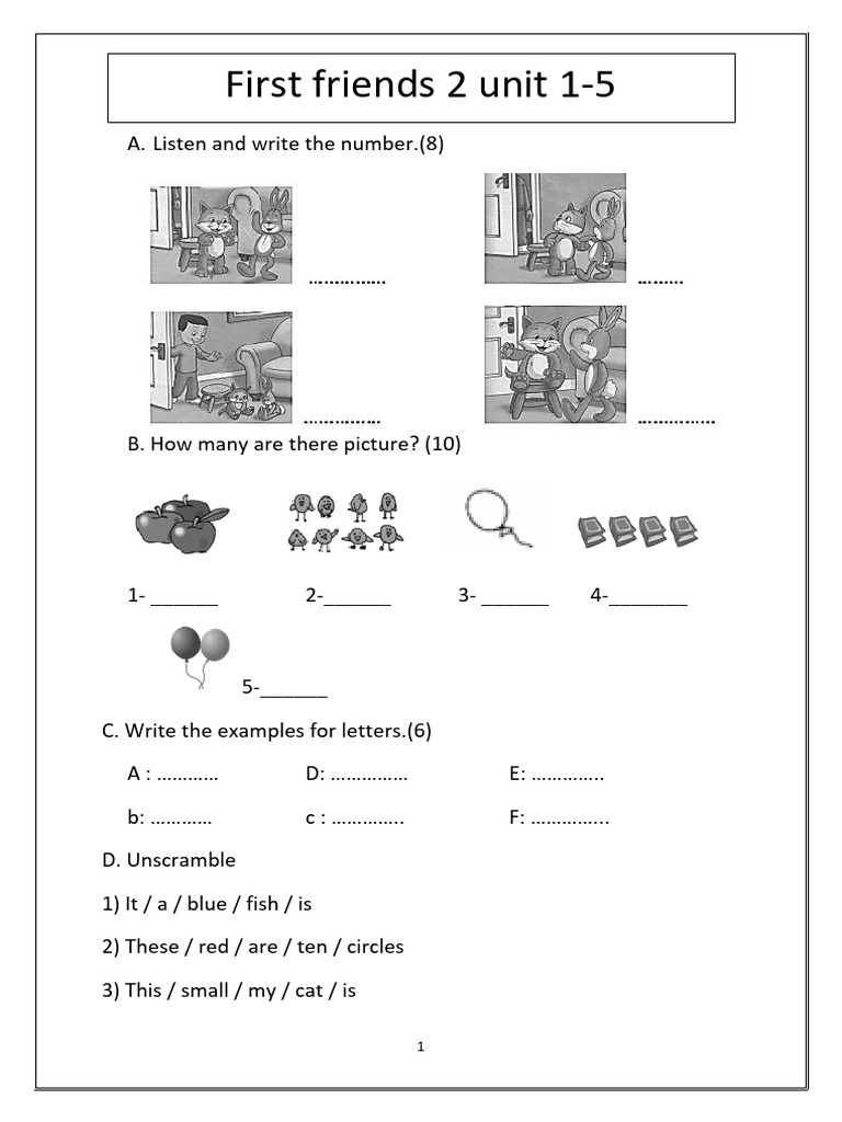 First Friends 2 Units 1-5 Activities | PDF | Language Arts & Discipline