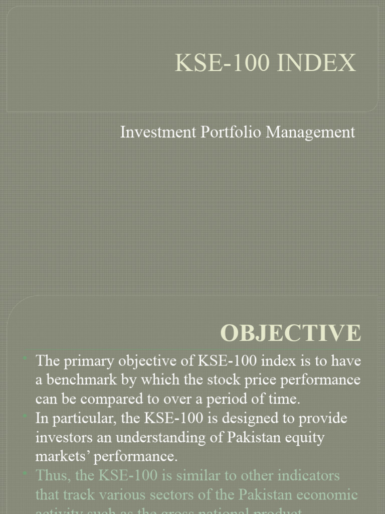 Kse 100 Index | PDF | Stock Market Index | Market Capitalization