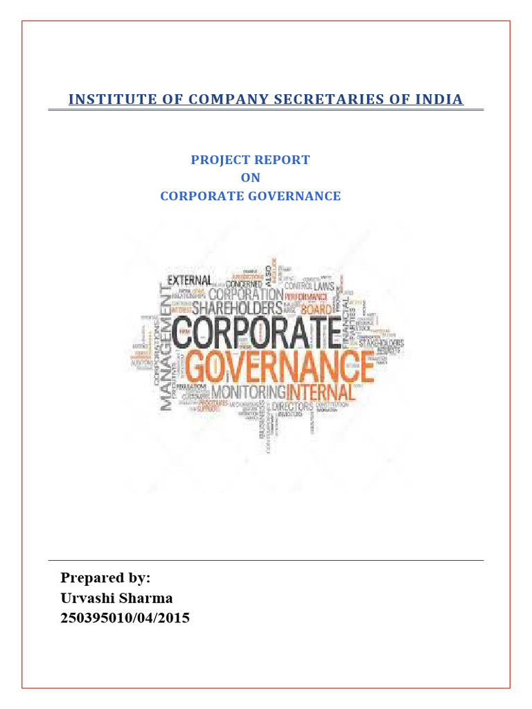 Project Report - CG - Urvashi Sharma | PDF | Corporate Governance ...