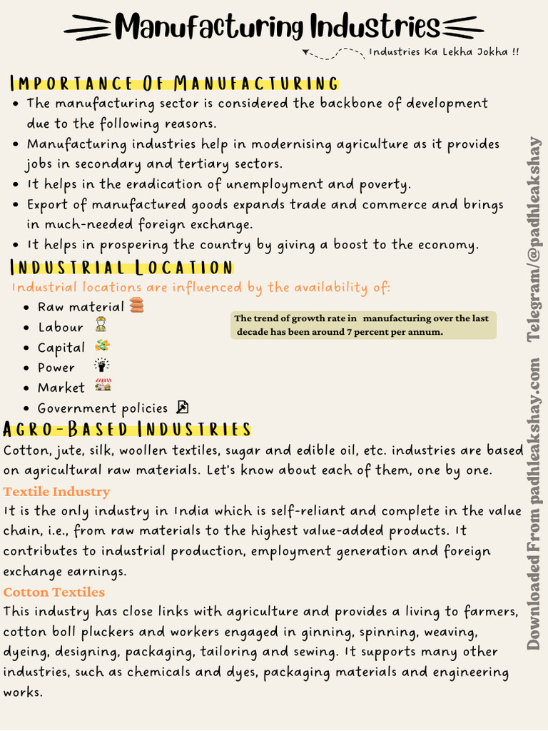 Manufacturing-Industries Geography | PDF | Fertilizer | Chemical Industry