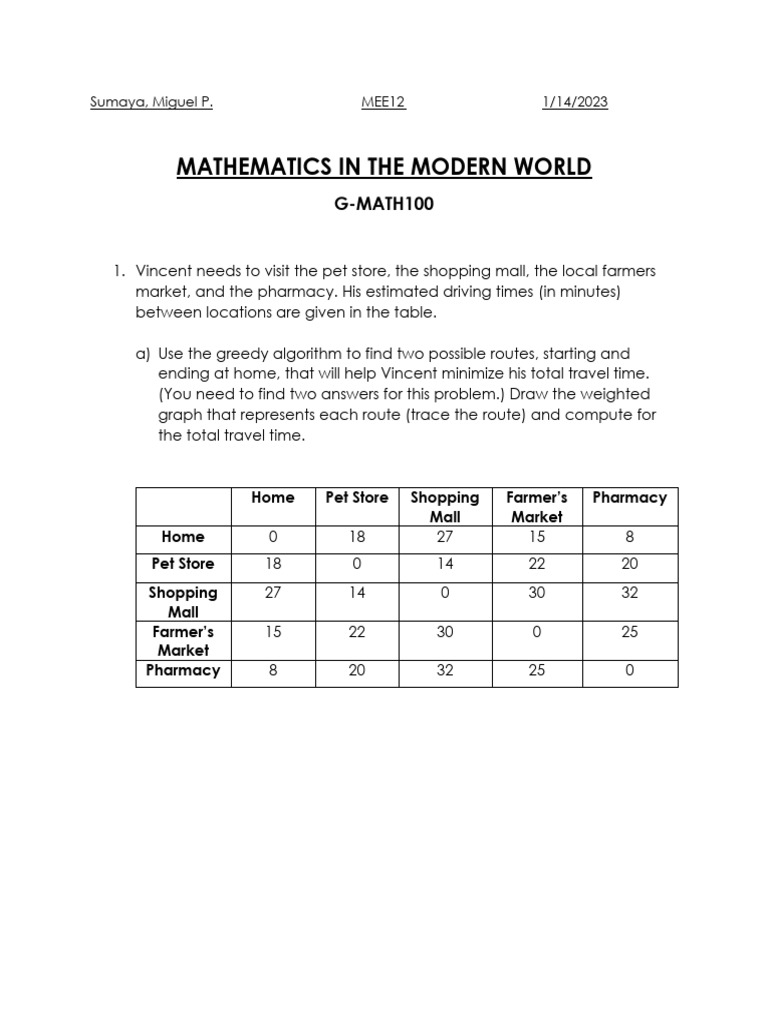 Enabling Assessment 6-Weighted Graphs | PDF | Algorithms | Graph Theory