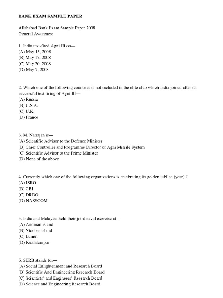 Bank Exam Sample Paper | PDF | Incentive | Motivation