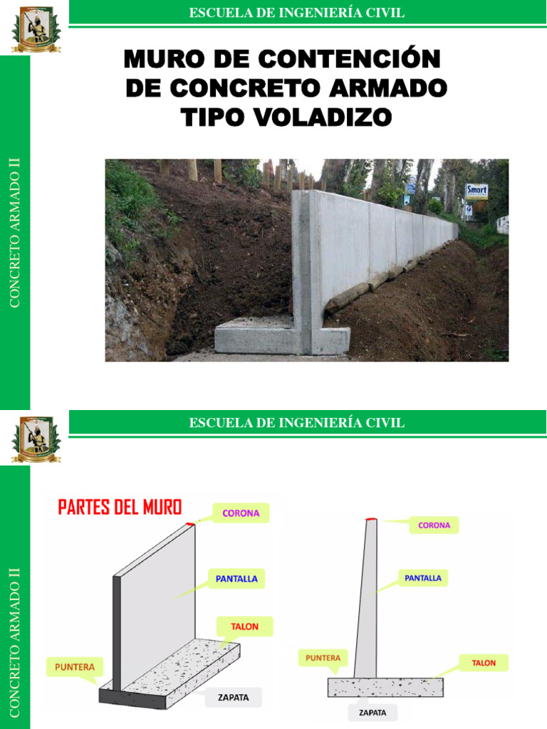Diseño de Muro de Contencion Tipo Voladizo 2023 - 02 | PDF | Ingeniero ...