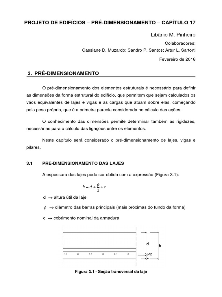 Cap 17 - Pré-Dimensionamento | PDF | Engenharia Estrutural | Viga
