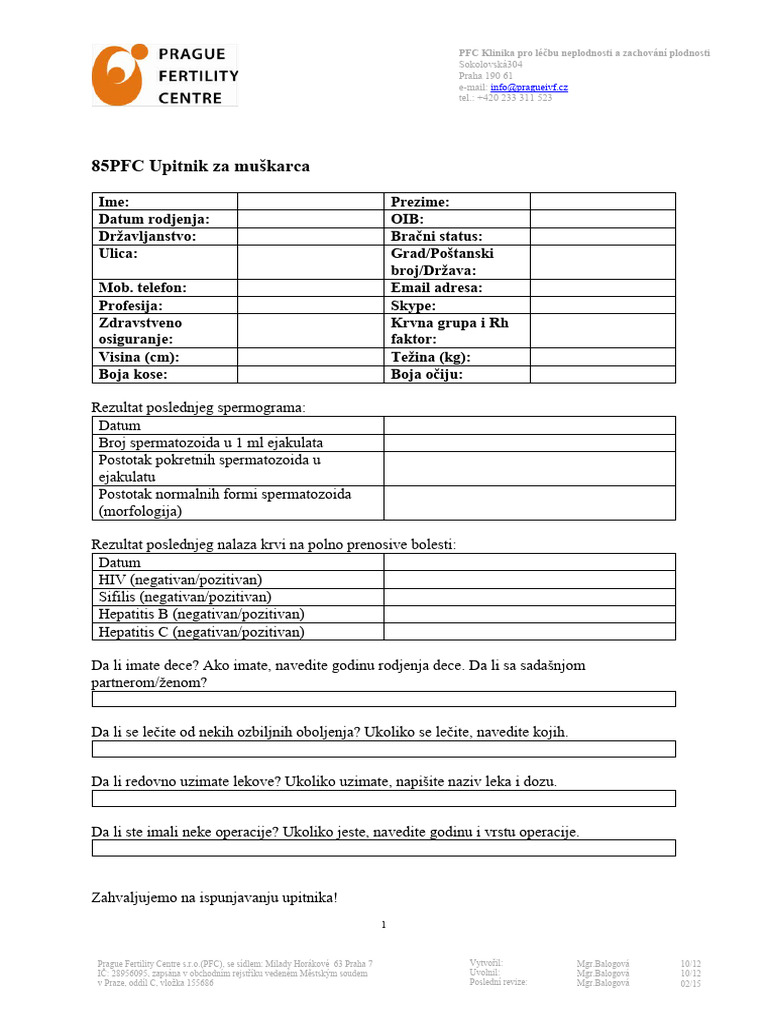 Upitnik Partner | PDF