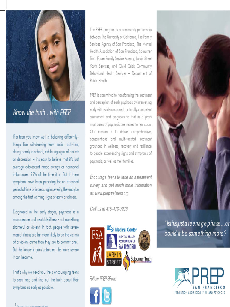 PREP Provider Brochure | PDF | Psychosis | Adolescence