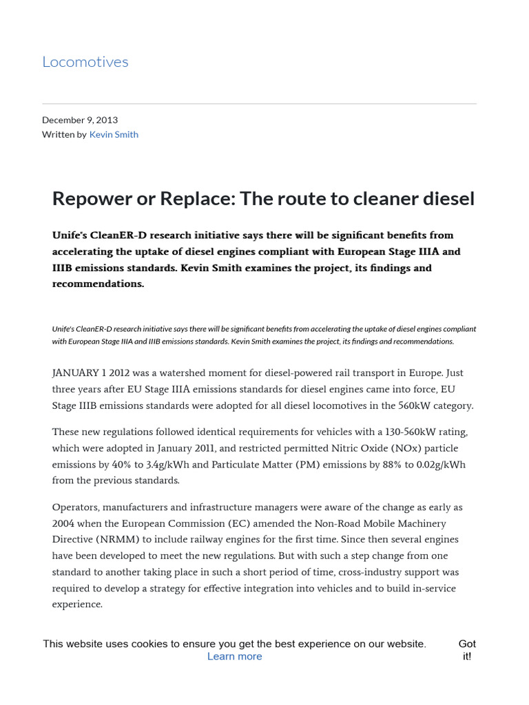 Repower or Replace The Route To Cleaner Diesel - International Railway ...