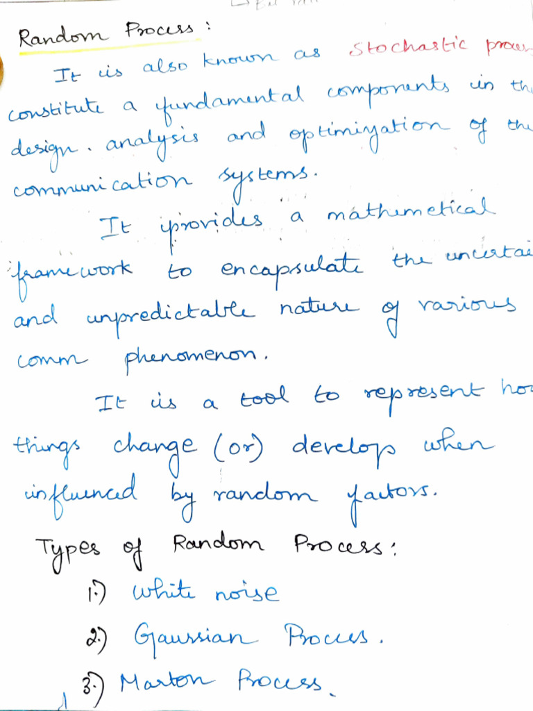 Random Process | PDF | Probability Theory | Applied Mathematics
