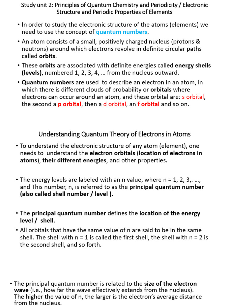 Quantum Mechanics and Periodicity | PDF | Atomic Orbital | Electron Configuration