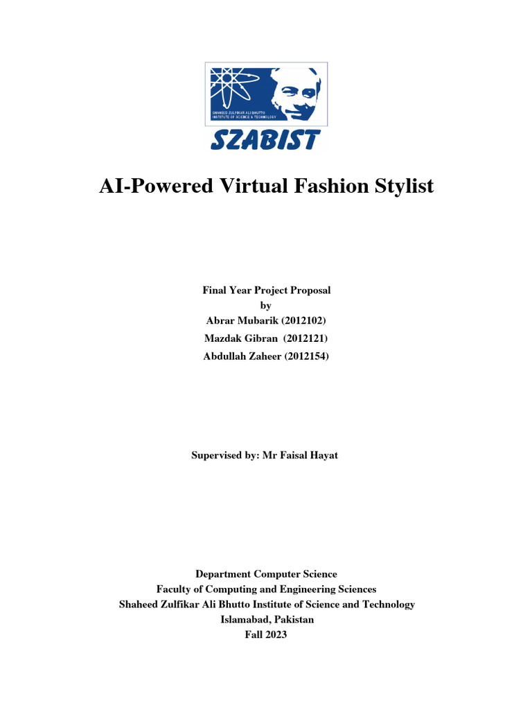 AI Virtual Fashion Stylist Proposal | PDF | Artificial Intelligence ...