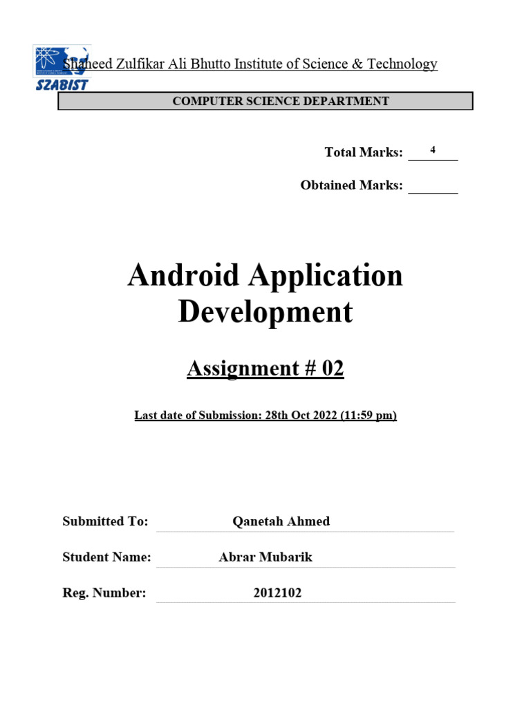 Assignment 2 | PDF | Android (Operating System) | Operating System Families