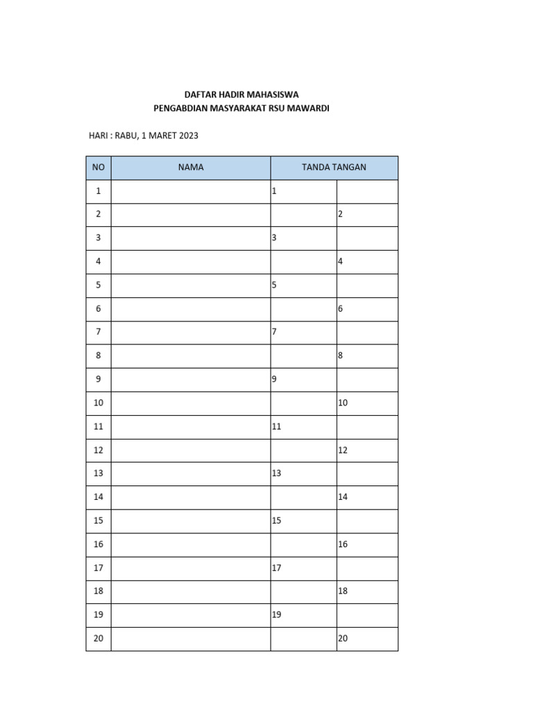 Absen Pengabdian | PDF