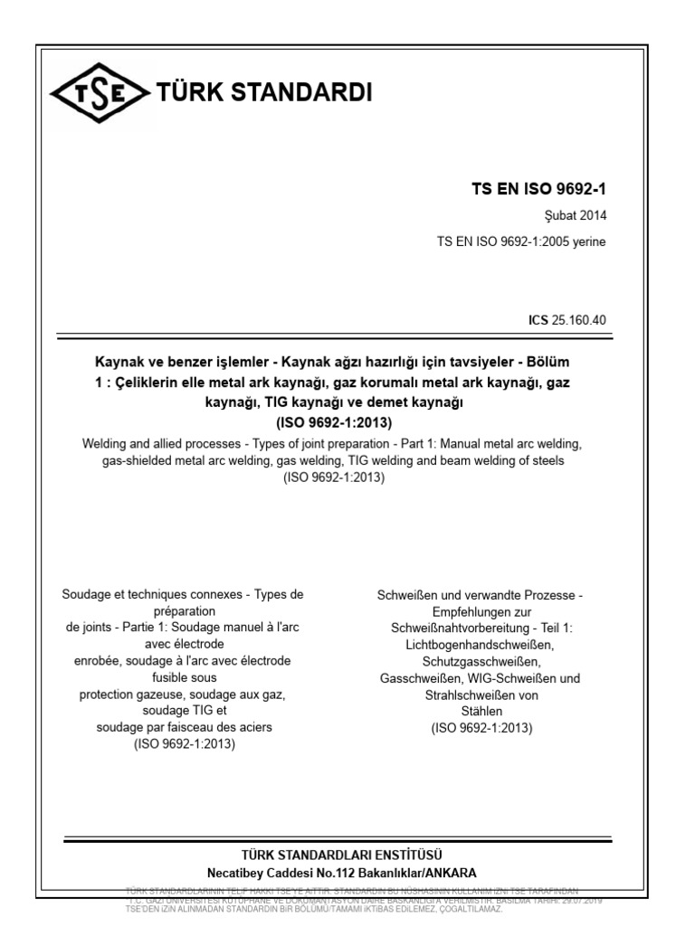 TS en Iso 9692 1 | PDF