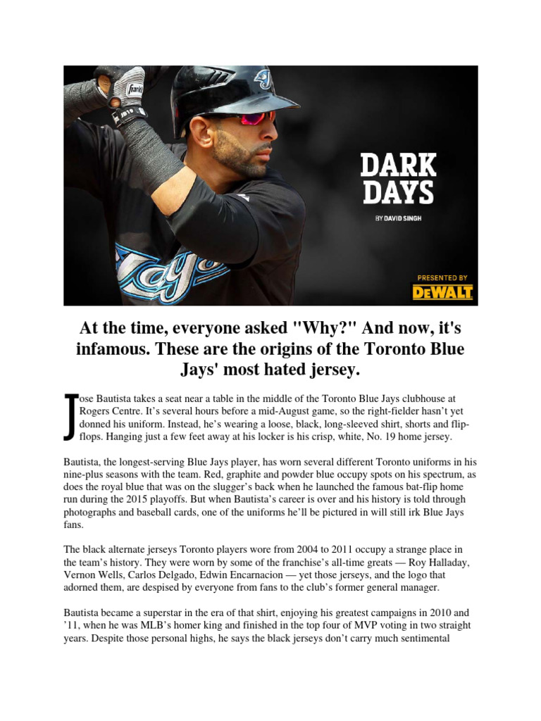 Big Read The Origins of The Blue Jays' Most Hated Jersey | PDF | Sports ...