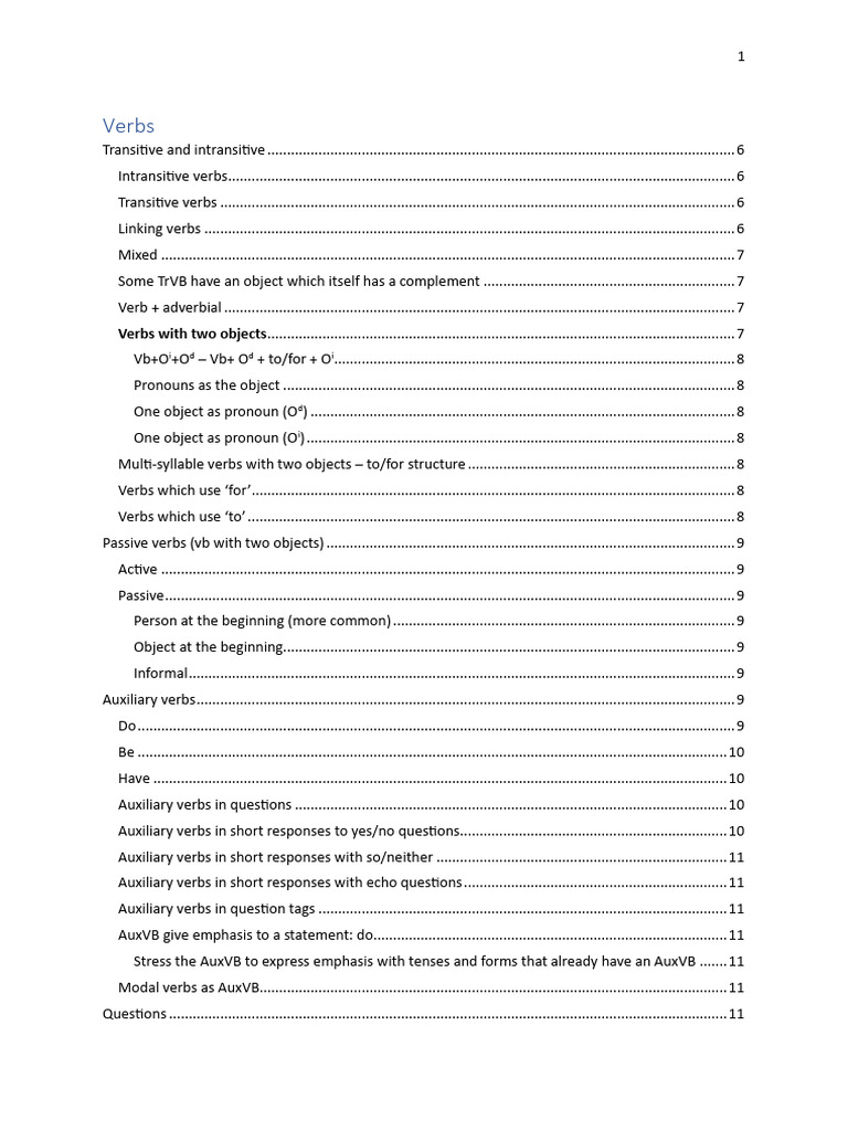 Verbs - Oxford | PDF | Verb | Question