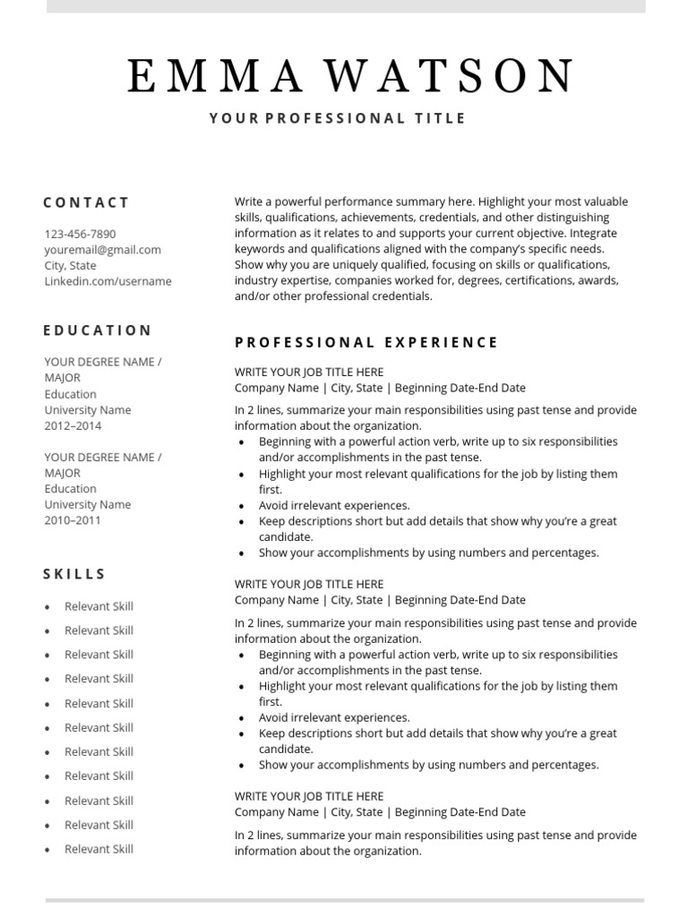 Fillable Resume Template | PDF | Résumé