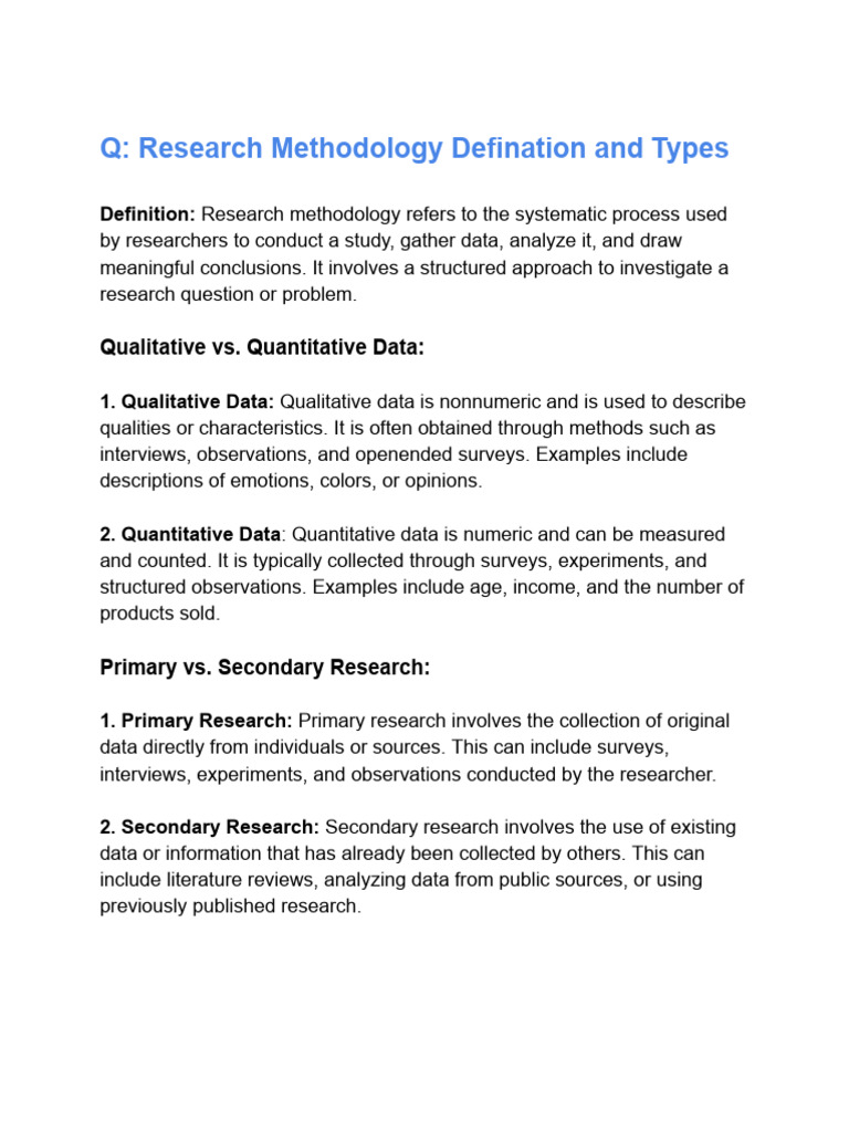 Research Methodology Pdf Sampling Statistics Methodology