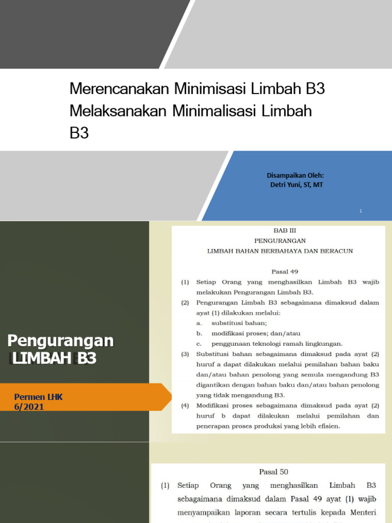 Minimisasi Limbah B3 | PDF