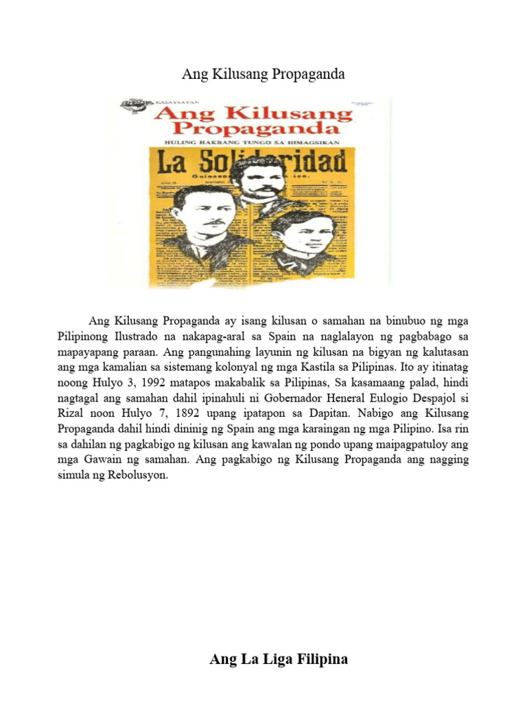 Ang Kilusang Propaganda | PDF