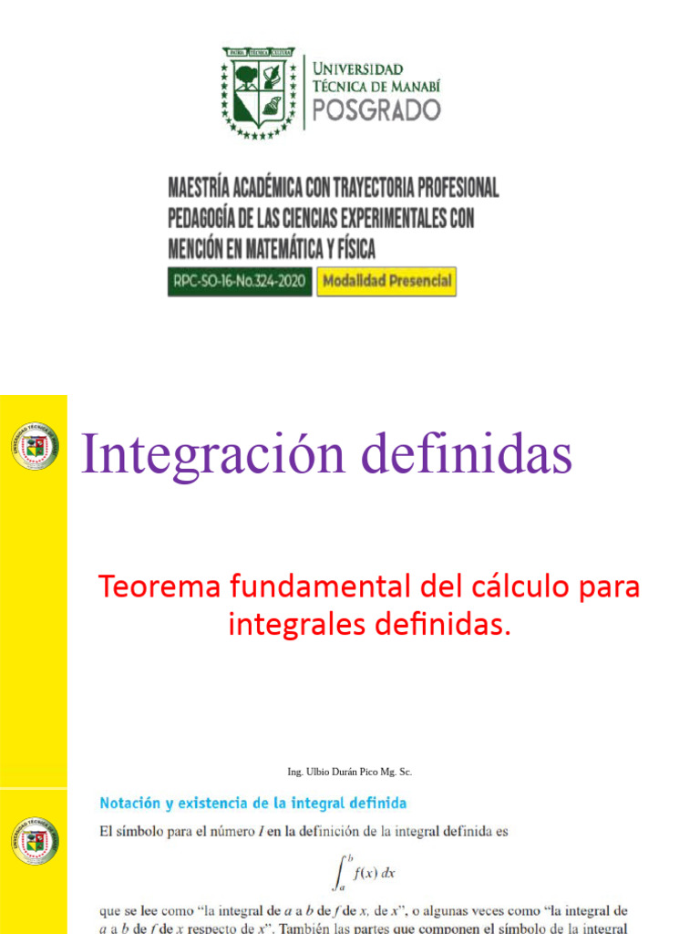 3-Integrales Definidas Teorema Fundamental Del Cálculo y Aplicaciones | PDF | Integral ...