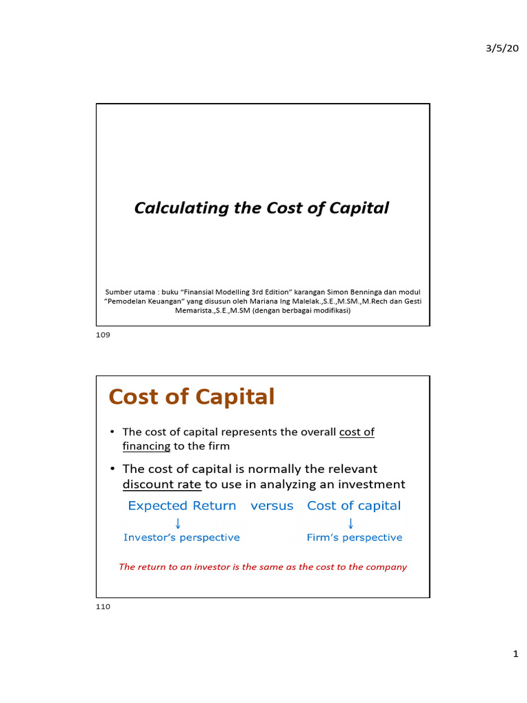 Fm8 - Cost of Capital | PDF | Cost Of Capital | Capital Asset Pricing Model