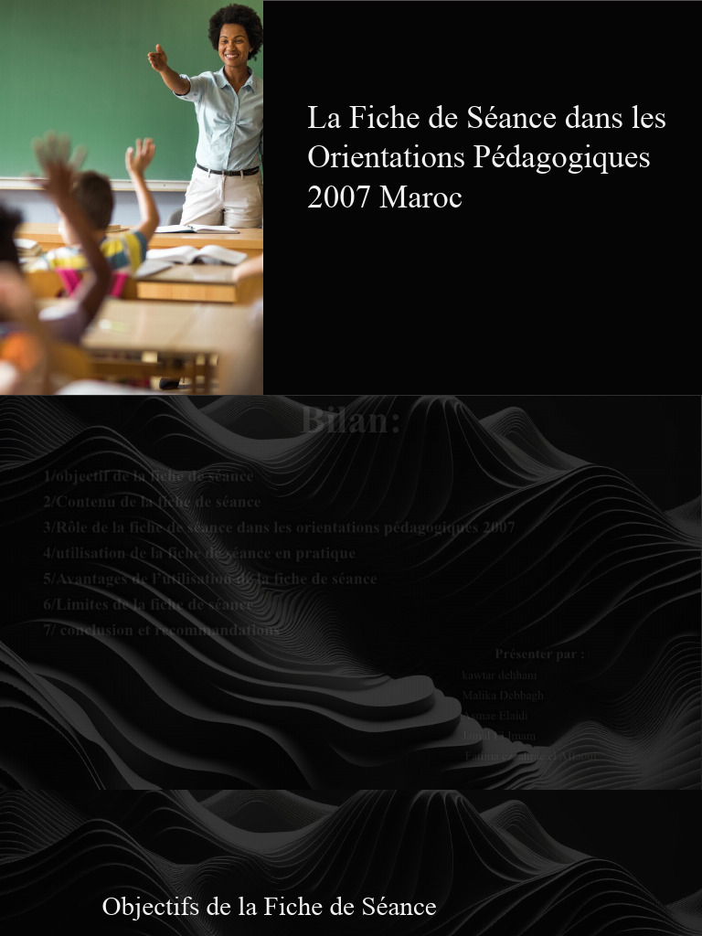 Fiche de Séance : Orientations 2007 Maroc | PDF | Pédagogie | Apprentissage