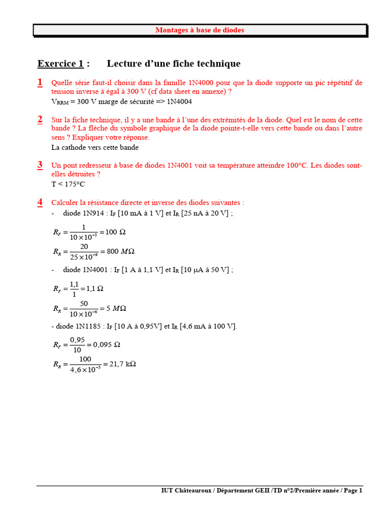 TD2 Diode | PDF | Redresseur | Diode