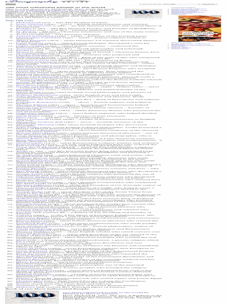 Top 100 Influential People Worldwide | PDF | Bhakti | Physics