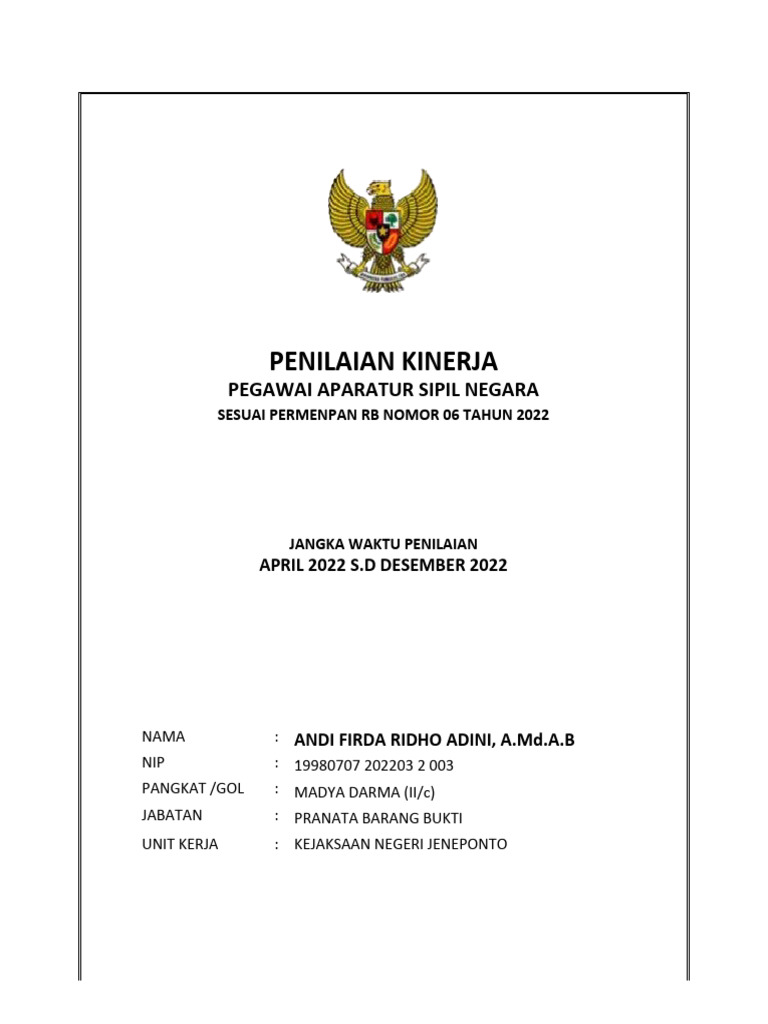 New SKP 2022 Andi Firda Ridho Andini (Pranata BB) 3 | PDF
