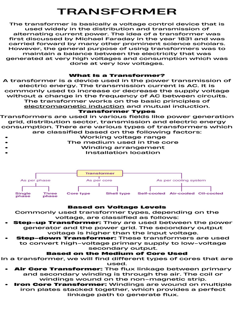 TRANSFORMER | Download Free PDF | Transformer | Electromagnetic Induction