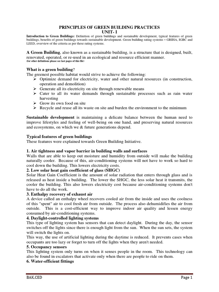Unit 1 GBT | PDF | Green Building | Sustainability