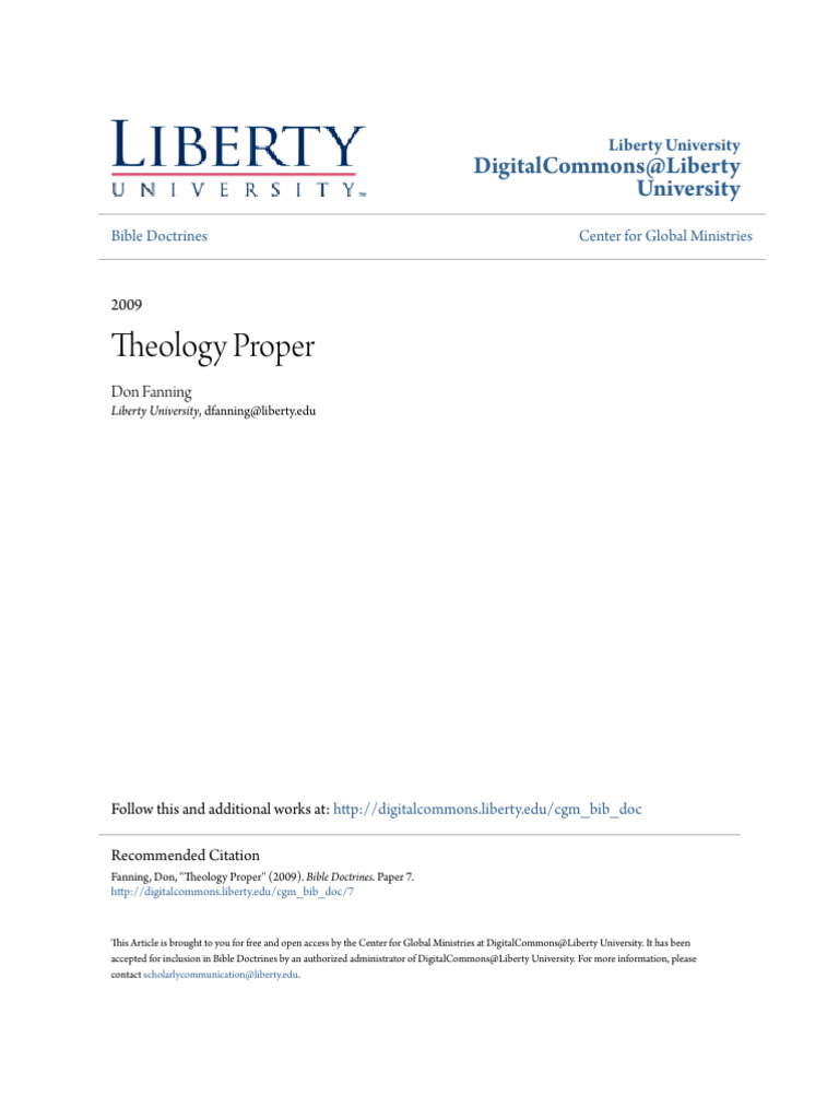 Theology Proper The Doctrine of God | Download Free PDF | Trinity | God ...