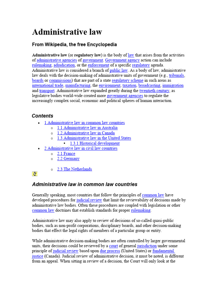 Administrative Law | PDF | Administrative Law | Separation Of Powers