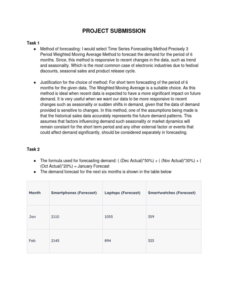 OPSCM Project - JyotiNishad | PDF | Forecasting | Demand