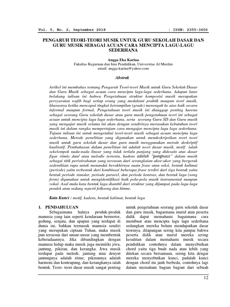Teori Musik untuk Guru SD/Musik | PDF | Seni & Disiplin Bahasa | Kajian ...